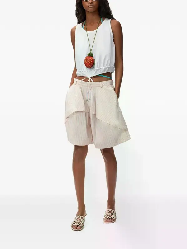 Loewe Anagram Embroidered Drawstring Tank Top - White