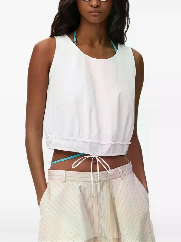 Loewe Anagram Embroidered Drawstring Tank Top - White