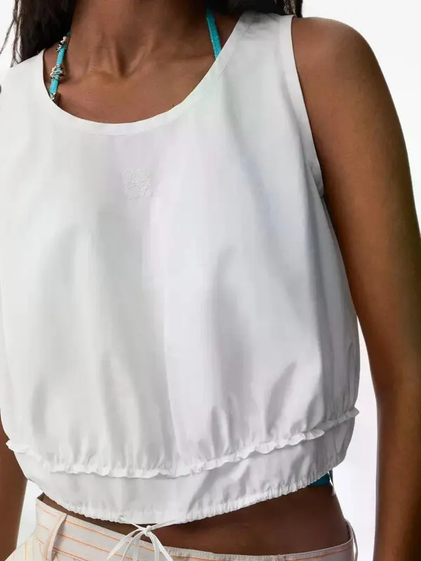 Loewe Anagram Embroidered Drawstring Tank Top - White
