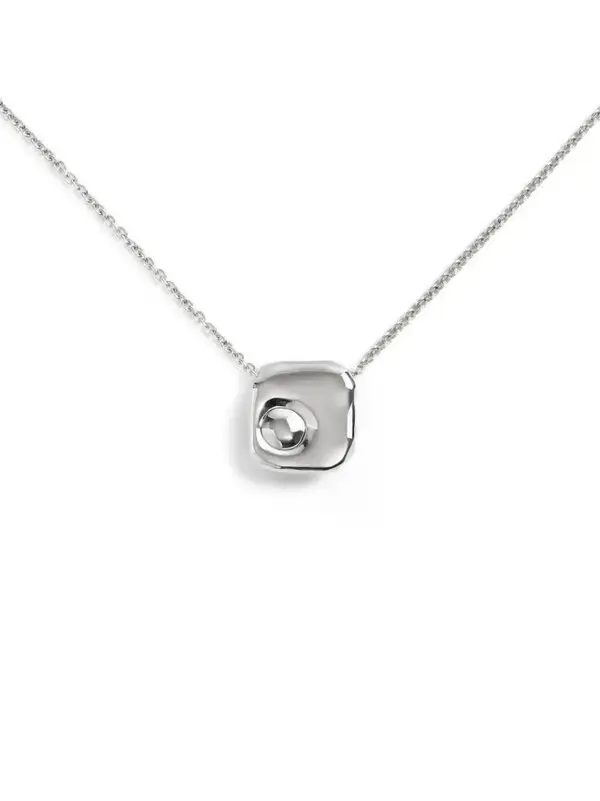 Monica Vinader Tone Hammered Effect Square Pendant Necklace