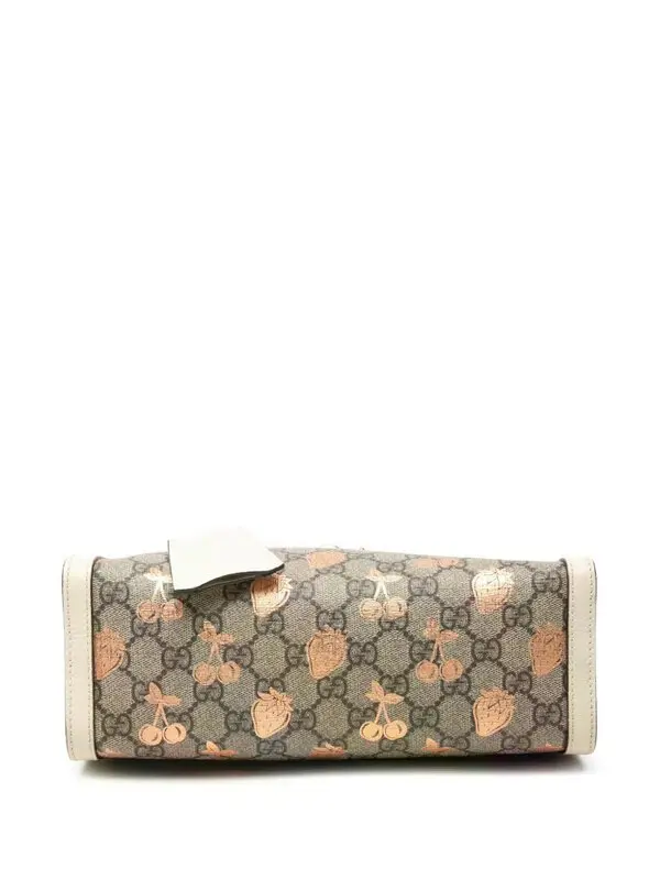 Gucci 2000-2015 Small Gg Supreme Berry Padlock Tote Bag - Neutrals