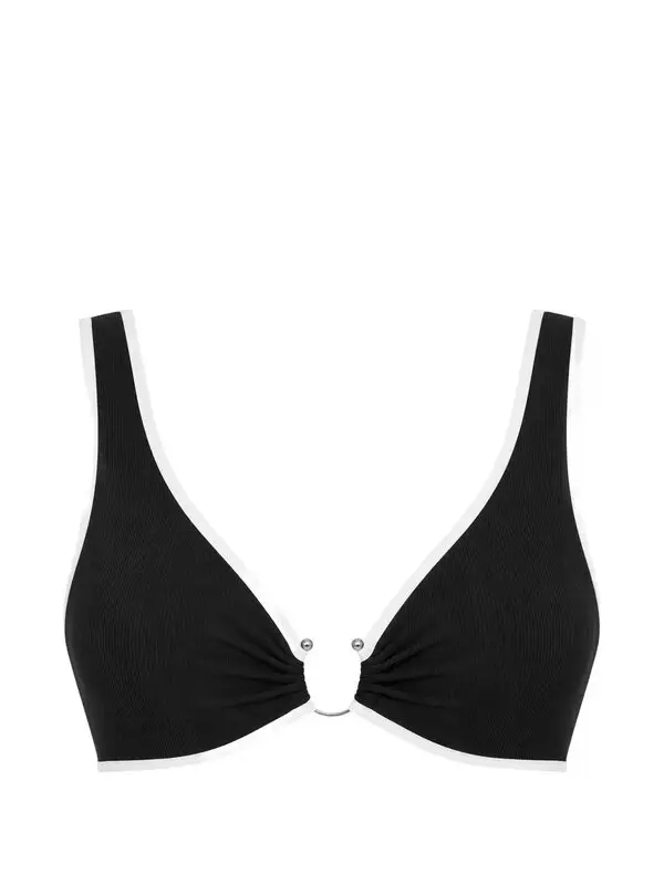 Seafolly Beach Bound Ring-detail Bikini Top - Black