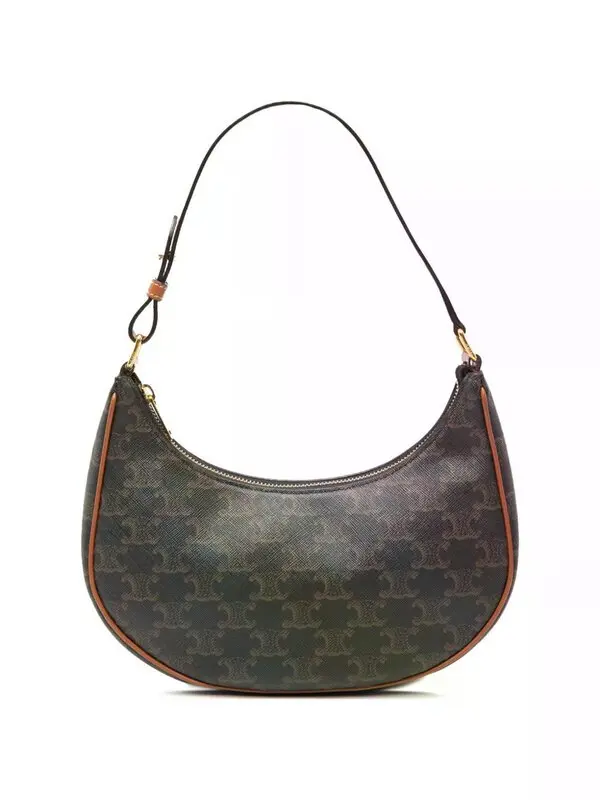 Celine 2021 Triomphe Coated Canvas Ava Shoulder Bag - Brown