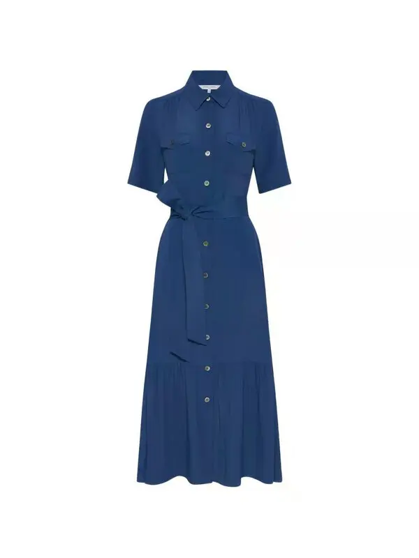 Gerard Darel Raina Belted Midi Shirt Dress - Blue