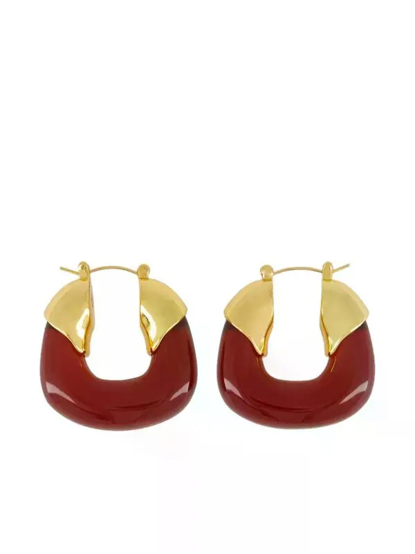 LIZZIE FORTUNATO Chunky Hoop Earrings With Resin Embellishment - Gold