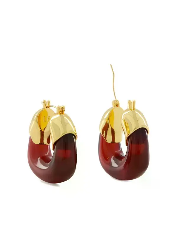LIZZIE FORTUNATO Chunky Hoop Earrings With Resin Embellishment