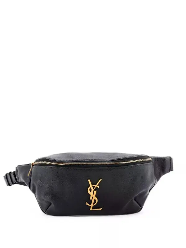 Saint Laurent Classic Monogram Leather Belt Bag - Black