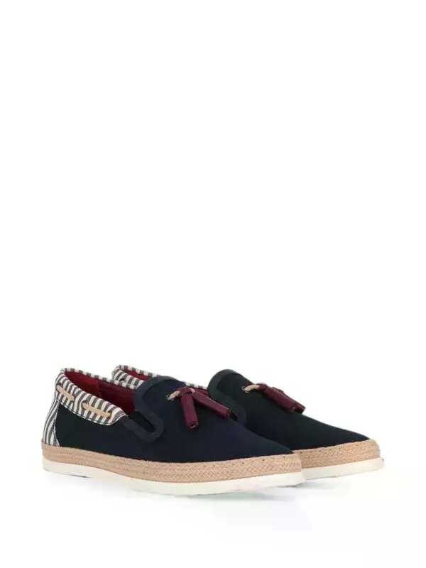 TOD'S Tassel-detail Striped Loafers - Blue