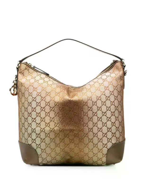 Gucci 2000-2015 Gg Lurex Heart Bit Shoulder Bag - Brown
