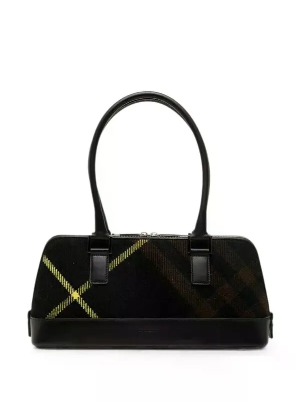 Burberry 2000-2017 Supernova Check Wool Shoulder Bag - Black
