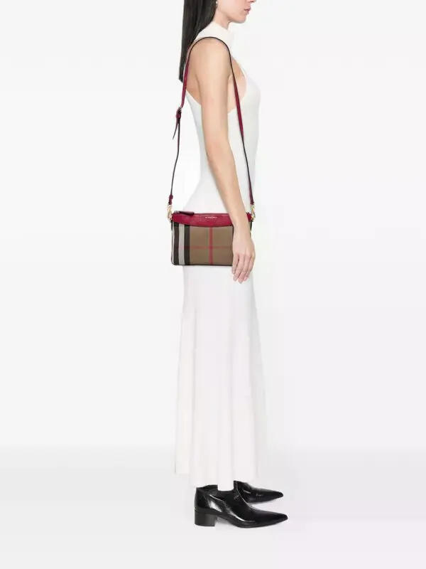 Burberry House Check Canvas Derby Peyton Crossbody Bag