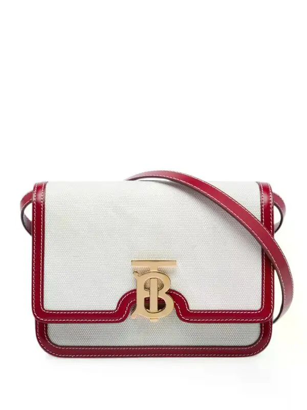Burberry 2018-2023 Small Canvas Tb Flap Crossbody Bag - Red