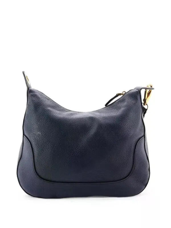 Prada Vitello Daino Striped Strap Zip Hobo Bag