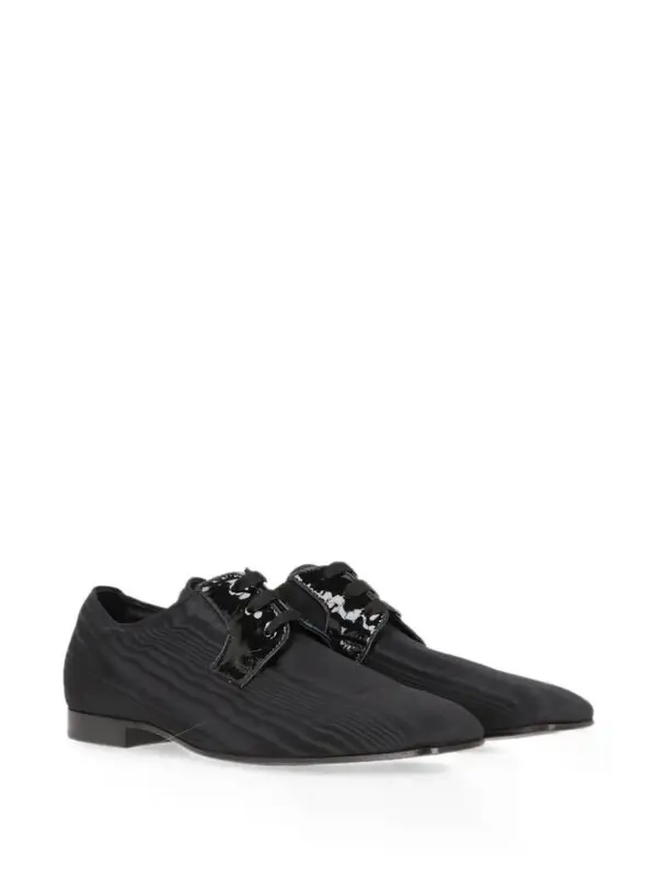 TOD'S Moiré-effect Lace-up Oxford Shoes - Black