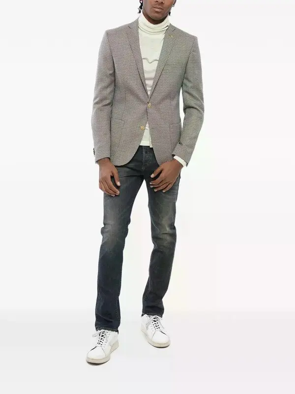 Corneliani Geometric-pattern Single-breasted Blazer