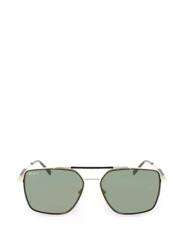 FERRAGAMO Rectangular-frame Sunglasses - Gold