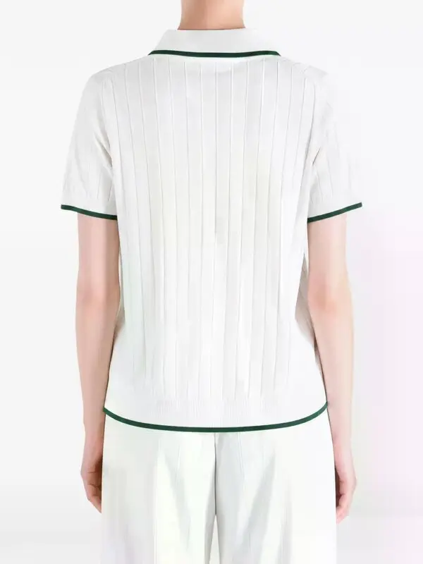 Lacoste Ribbed-knit Logo-patch Polo Shirt