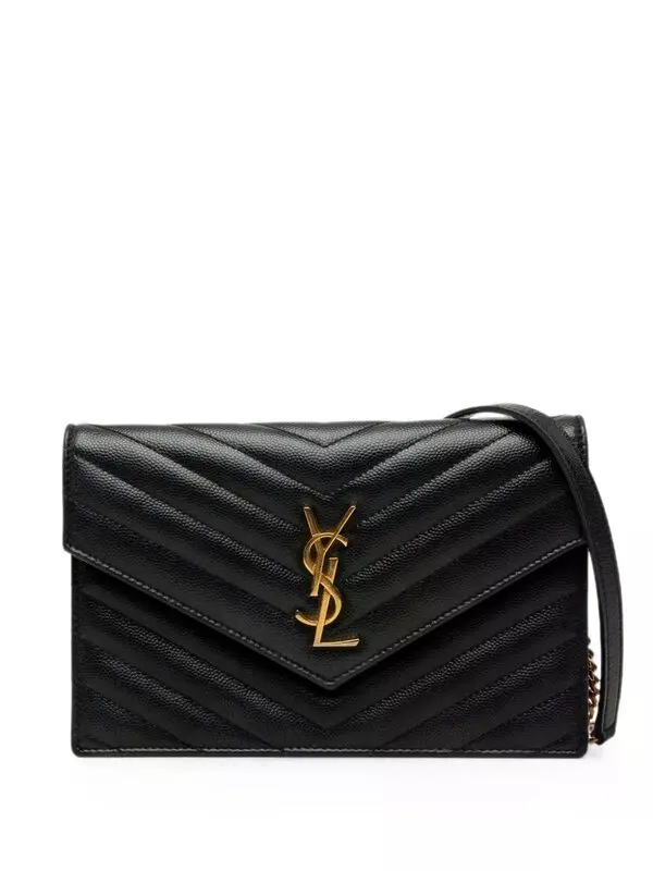 Saint Laurent Grain De Poudre Cassandre Envelope Chain Wallet Crossbody Bag