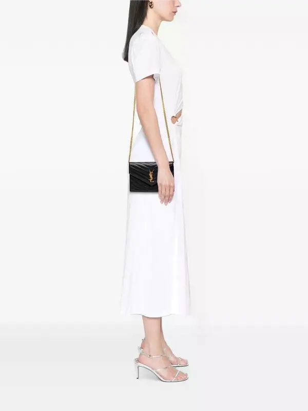 Saint Laurent Grain De Poudre Cassandre Envelope Chain Wallet Crossbody Bag