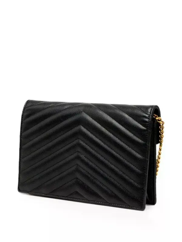 Saint Laurent Grain De Poudre Cassandre Envelope Chain Wallet Crossbody Bag