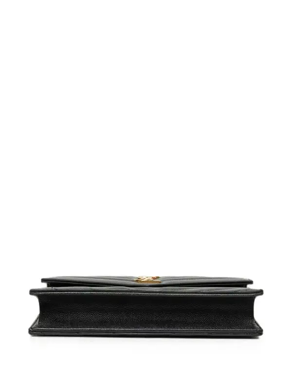 Saint Laurent Grain De Poudre Cassandre Envelope Chain Wallet Crossbody Bag