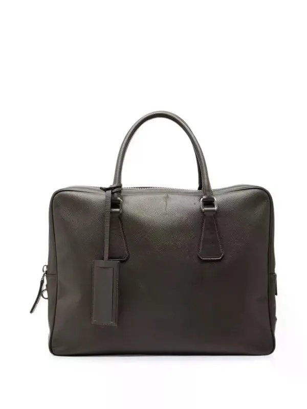 Prada Saffiano Leather Briefcase - Grey