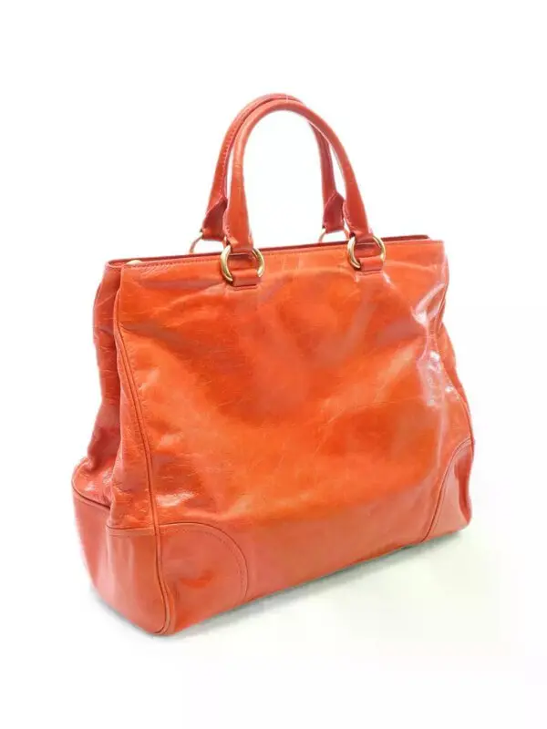 Prada 2000s Logo Plaque Tote Bag