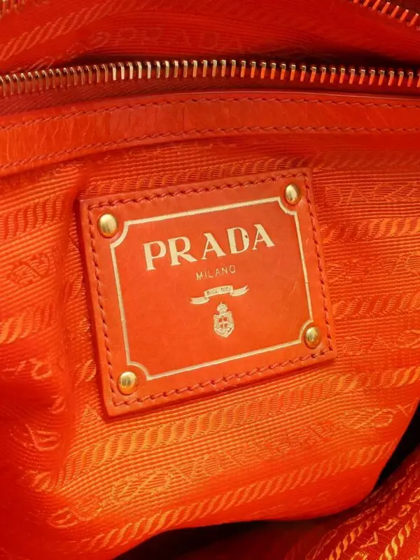 Prada 2000s Logo Plaque Tote Bag