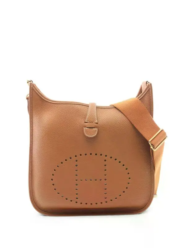 Hermès Leather Shoulder Bag With Perforated H Logo - Brown