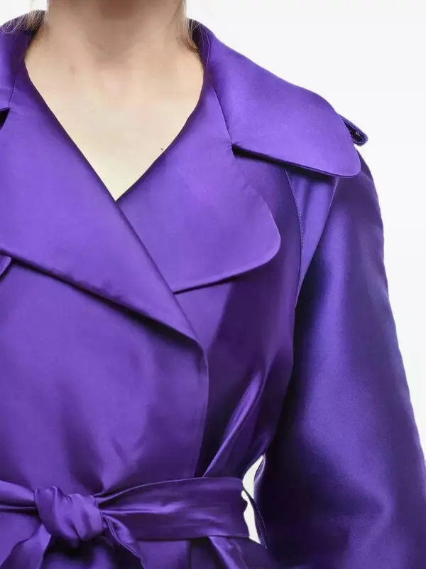 SUPER BLOND Satin-finish Wrap Trench Coat