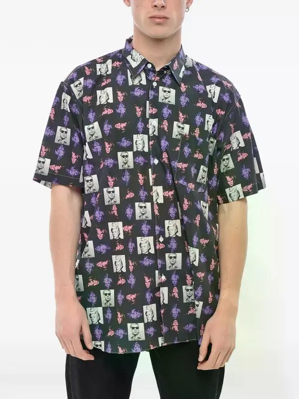 Comme Des Garçons Andy Warhol Printed Cotton Shirt - Black