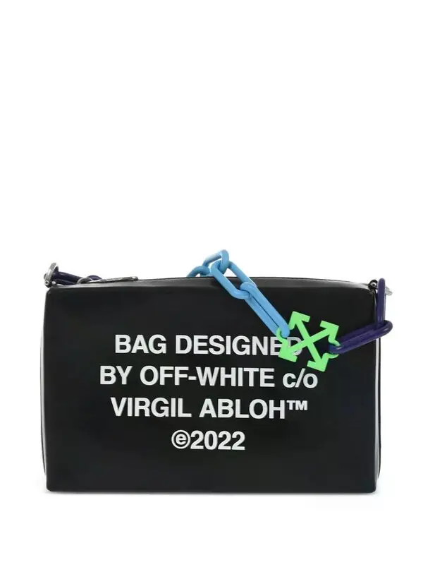 Off-White Logo-print Chain-link Shoulder Bag - Black