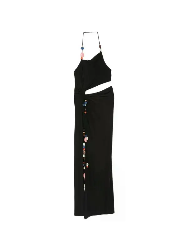 Cult Gaia Macie Bead-embellished Cut-out Maxi Dress