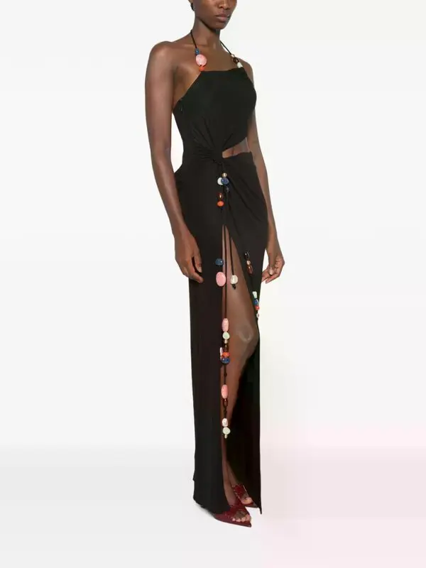 Cult Gaia Macie Bead-embellished Cut-out Maxi Dress