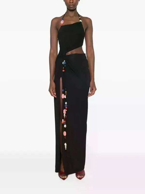 Cult Gaia Macie Bead-embellished Cut-out Maxi Dress