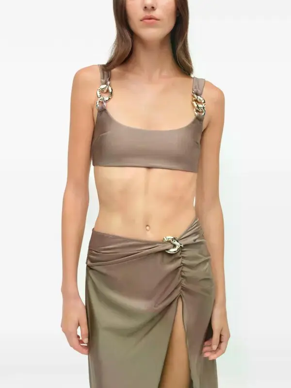 Simkhai Kora Satin Wrap Midi Skirt