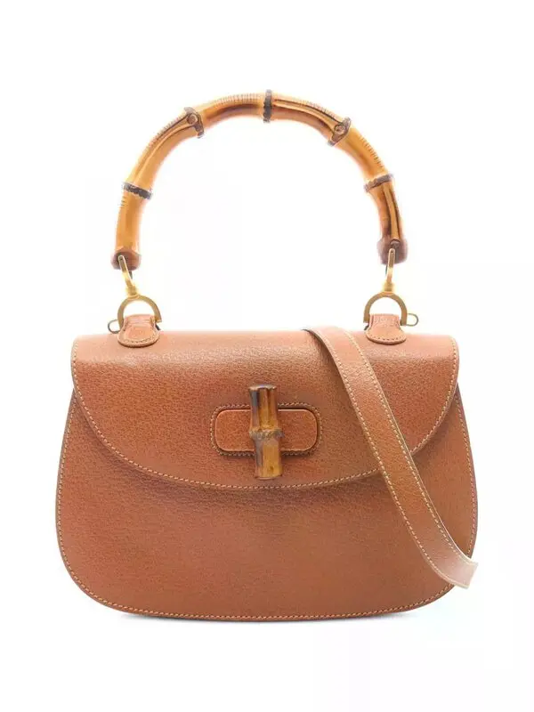 Gucci 2010s Bamboo Leather Tote Bag - Brown