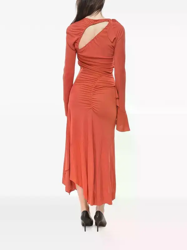 Victoria Beckham Cut-out Asymmetric Ruched Maxi Dress