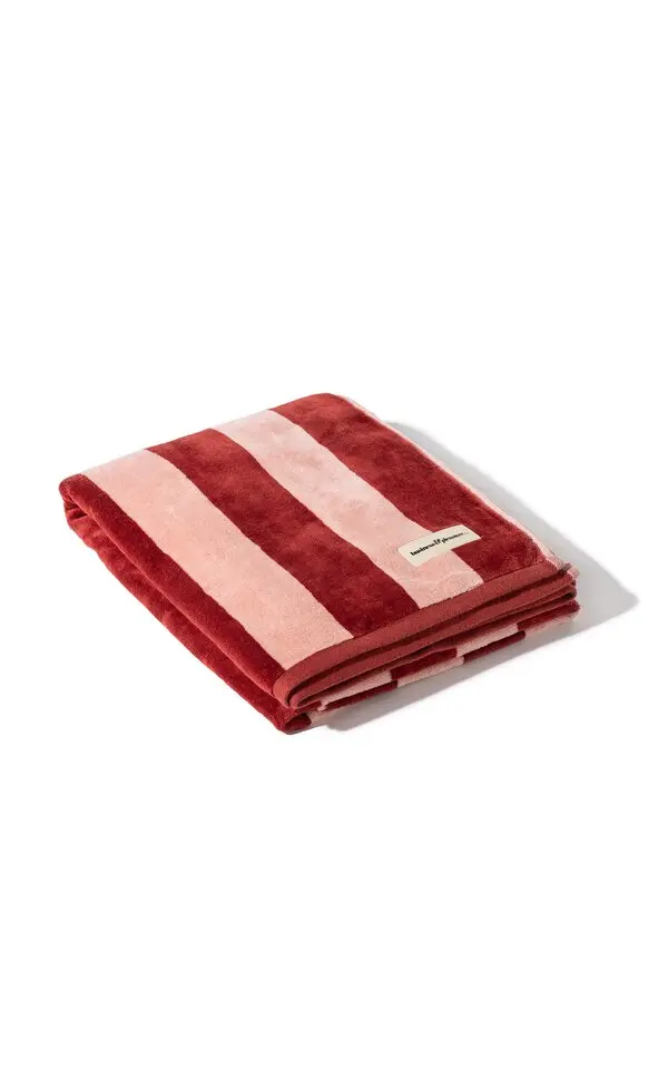 BUSINESS & PLEASURE D Cotton Terry Beach Towel - Stripe