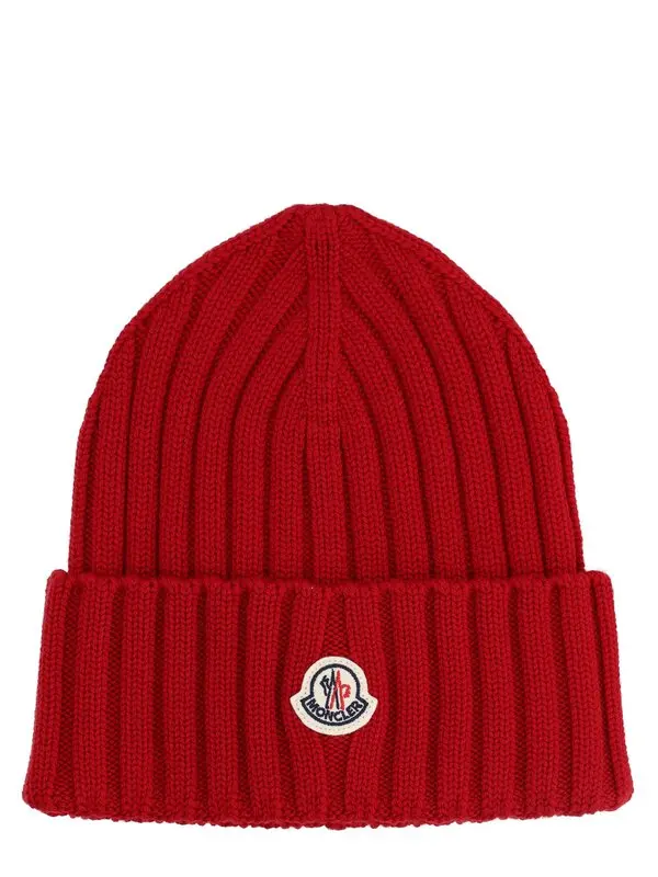 Moncler Ribbed Logo Patch Beanie