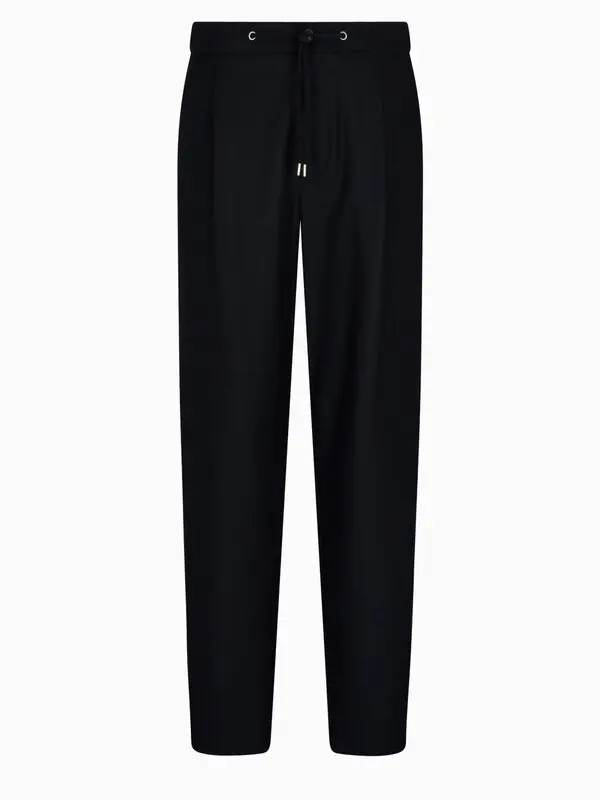 Giorgio Armani Draped Cashmere Stretch Trousers - Blue