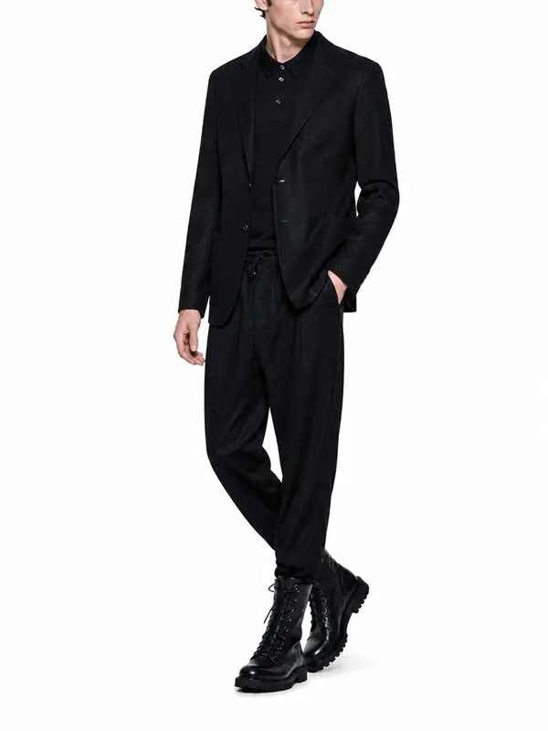 Giorgio Armani Draped Cashmere Stretch Trousers - Blue