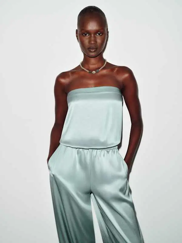 REFORMATION Trista Satin Jumpsuit