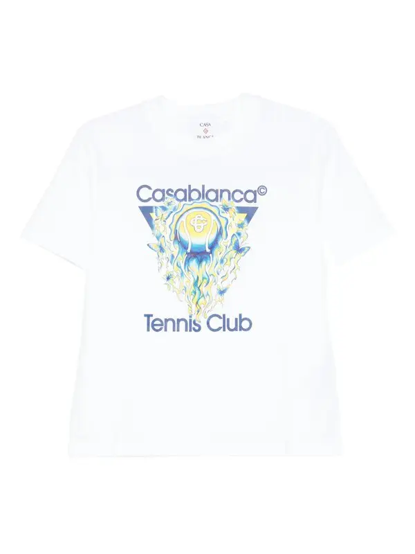 Casablanca 100% Cotton Logo Print T-shirt - Bianco
