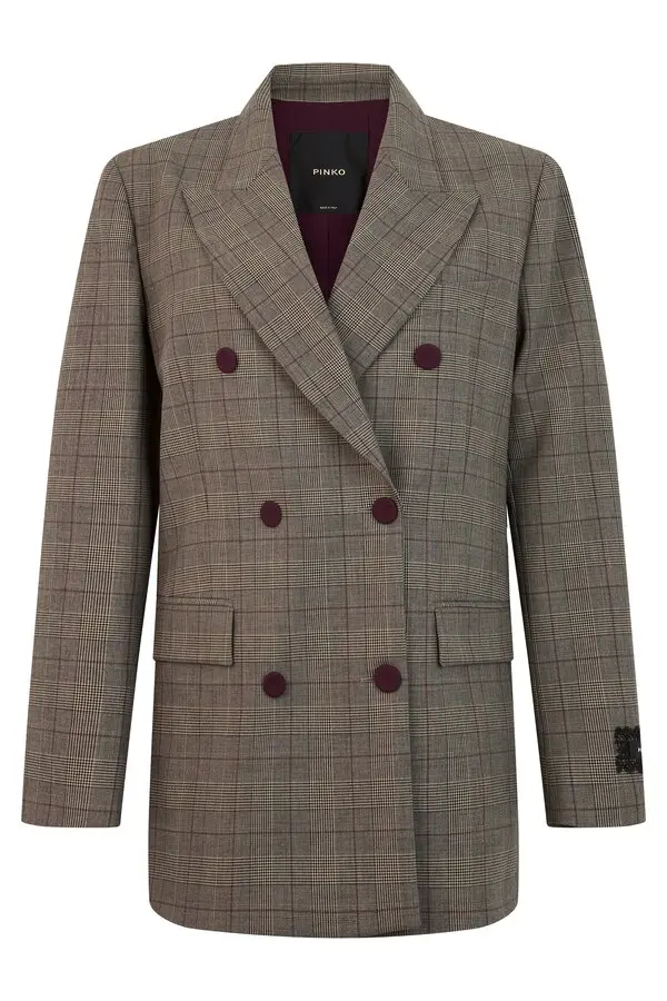 Pinko Double-breasted Jacquard Jacket With Button Front