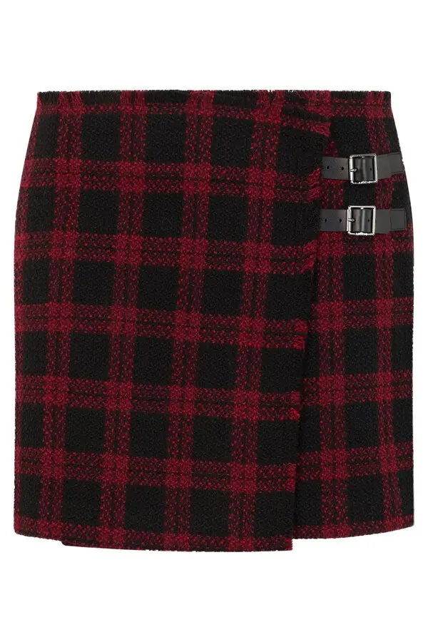 Pinko Tartan Buckled Mini Skirt