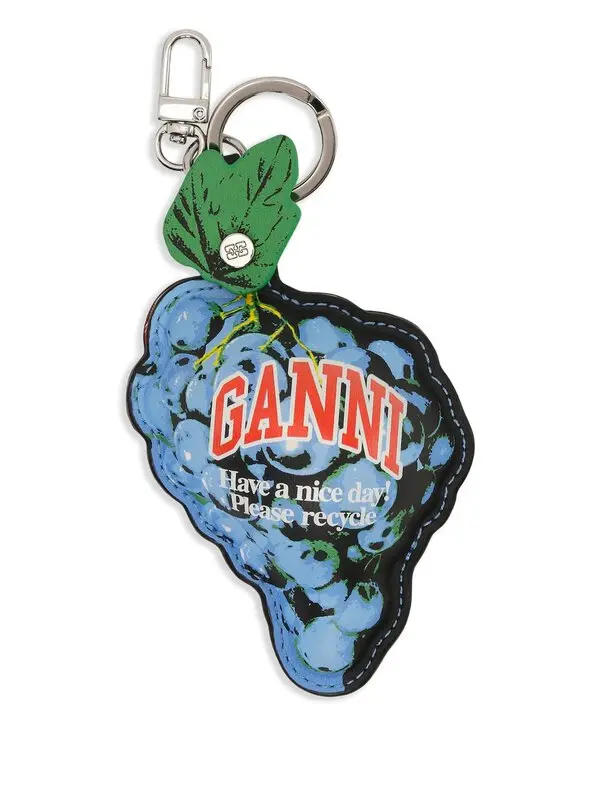 GANNI Silver-tone Keyring With Charm Detail