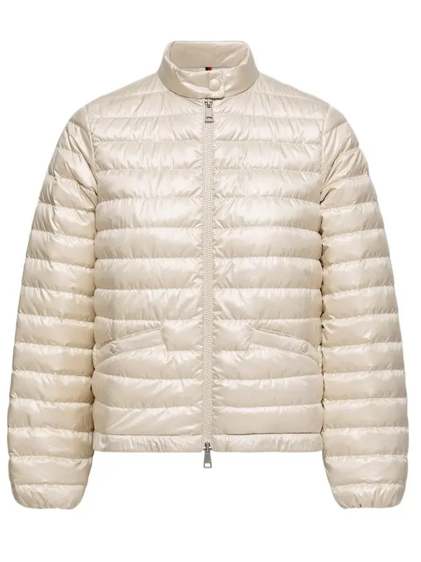 Moncler Padded Nylon Long-season Coat With Snap Collar