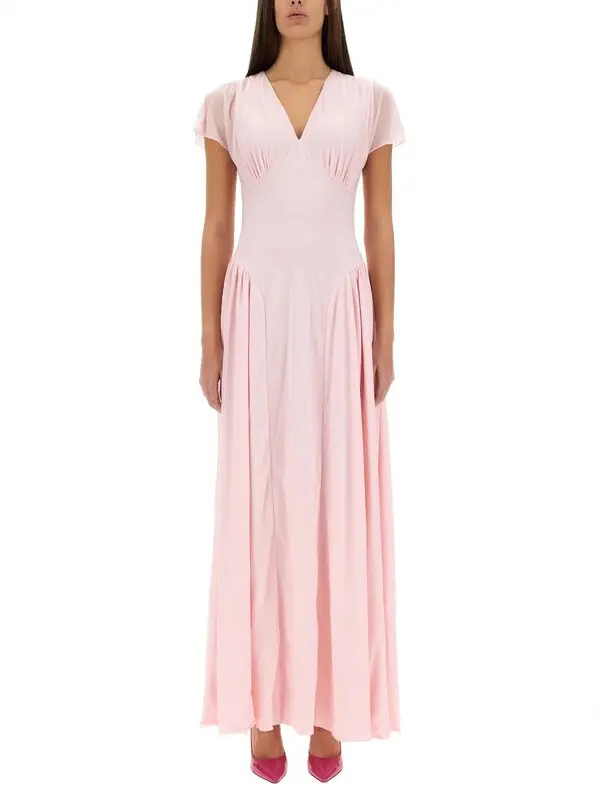 ROTATE BY BIRGER CHRISTENSEN Long Dress With Drape - Pink