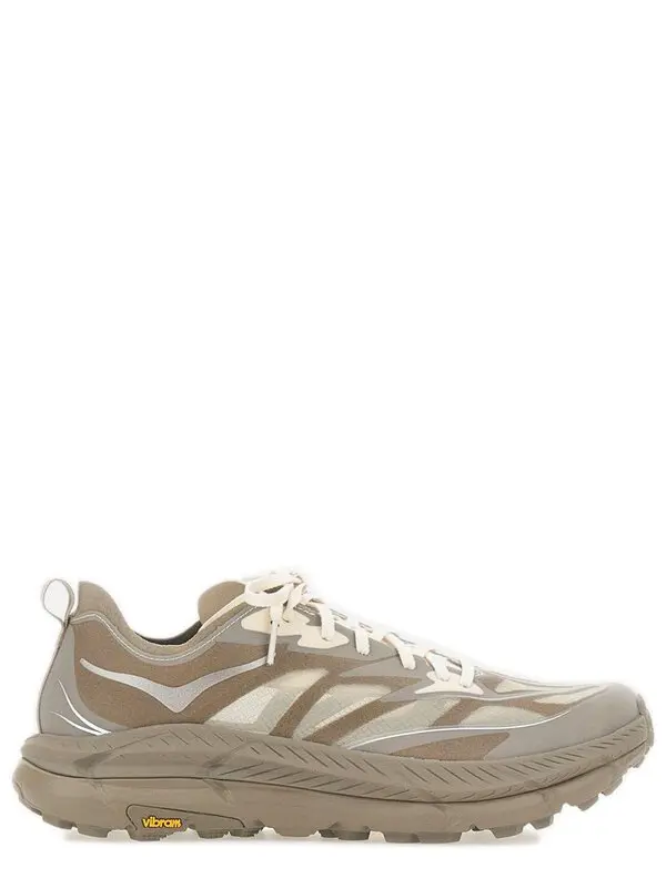 Hoka One One Technical Sneaker With Transparent Upper Details, Reflective Lace & Profly Midsole - Grigio